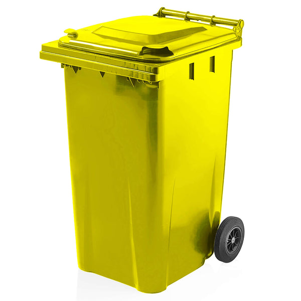 240Litre Yellow Express Wheelie Bin Chemical Hazardous Waste