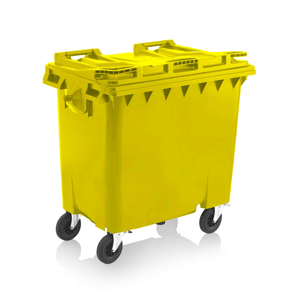 770Litre Yellow Large Wheelie Bin Business Commercial Waste